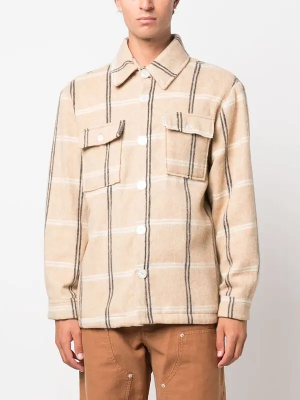 FAMILY FIRST Jersey-fleece Check-plaid Shirt - Neutrals