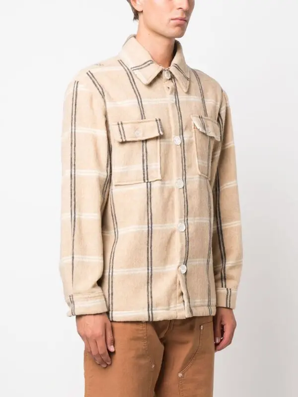 FAMILY FIRST Jersey-fleece Check-plaid Shirt - Neutrals