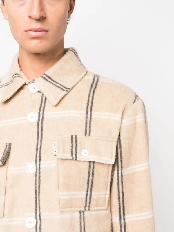 FAMILY FIRST Jersey-fleece Check-plaid Shirt - Neutrals