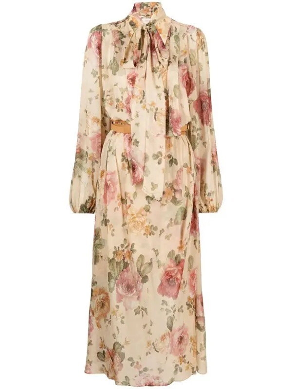 Zimmermann Luminosity Billow Crepe Midi Dress