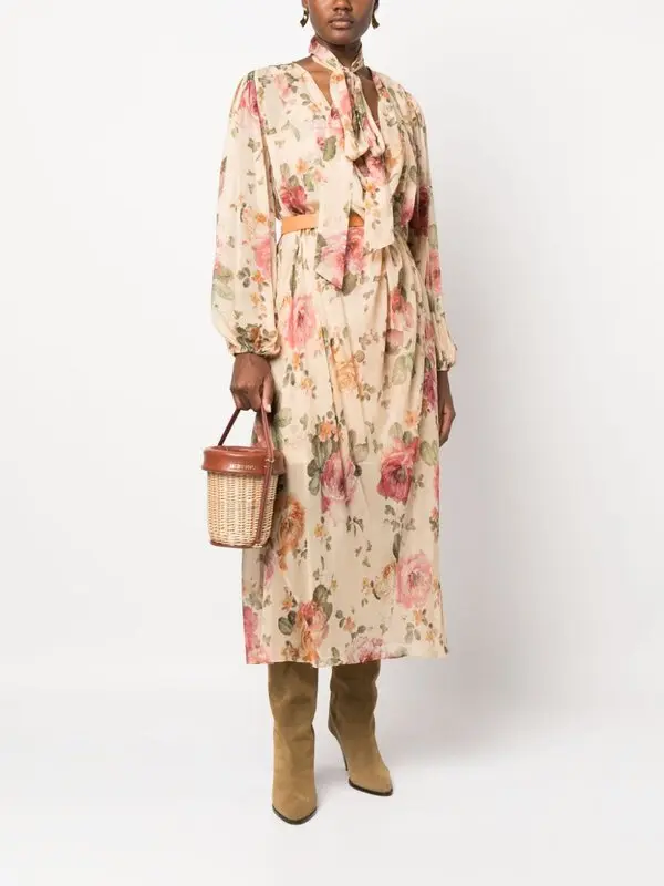 Zimmermann Luminosity Billow Crepe Midi Dress