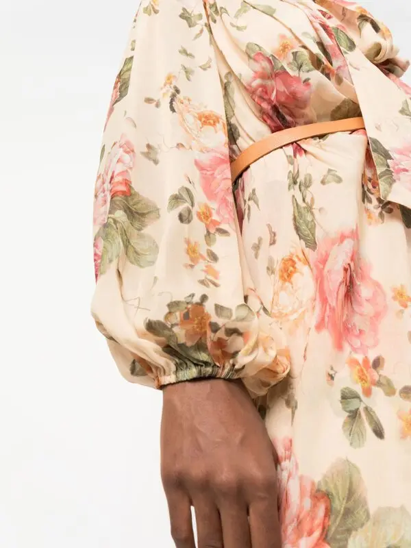 Zimmermann Luminosity Billow Crepe Midi Dress