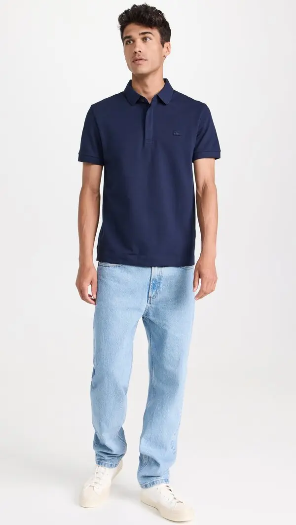 Lacoste Stretch Cotton Paris Polo - Navy Blue