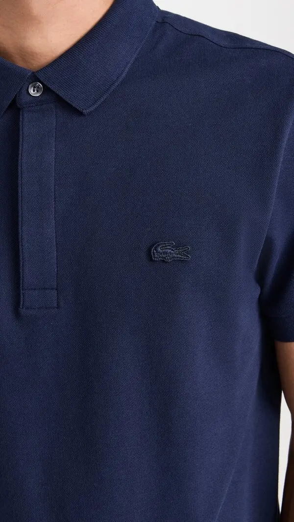 Lacoste Stretch Cotton Paris Polo - Navy Blue