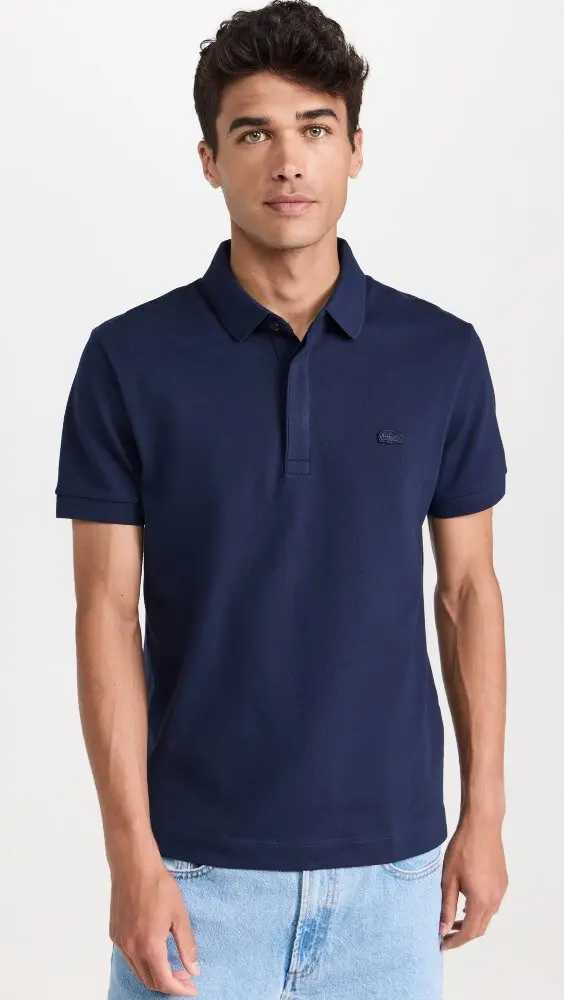 Lacoste Stretch Cotton Paris Polo - Navy Blue