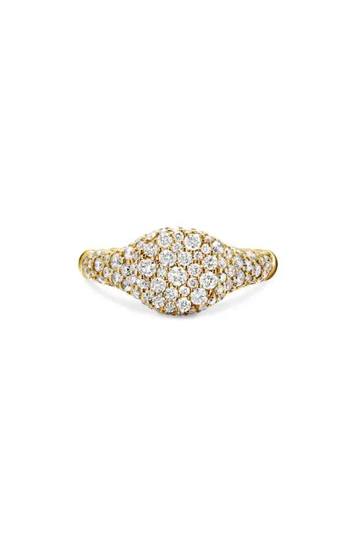 David Yurman 18k Gold Pavé Pinky Ring - 18k Yellow Gold
