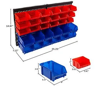 STALWART Wall-mounted Garage Storage Bins