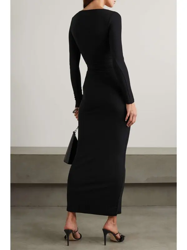 skims long sleeve black dress SOFT LOUNGE LONG SLEEVE DRESS | ONYX