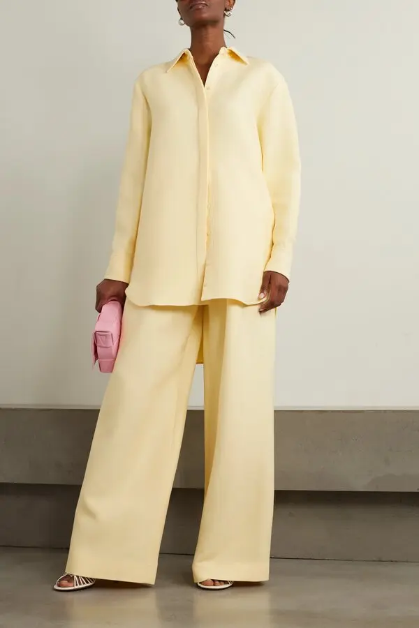 Brandon Maxwell The Phillippa Wool And Silk-blend Crepe Mini Shirt Dress