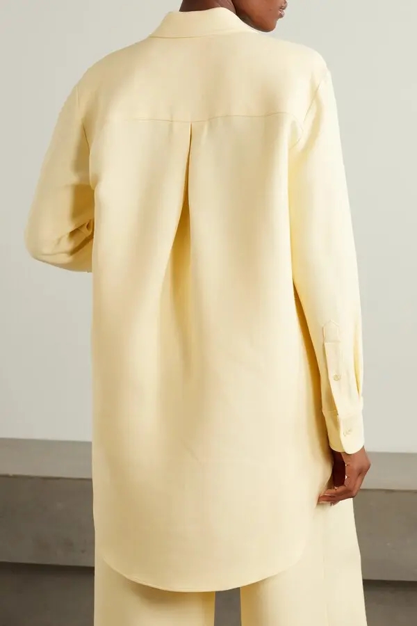 Brandon Maxwell The Phillippa Wool And Silk-blend Crepe Mini Shirt Dress