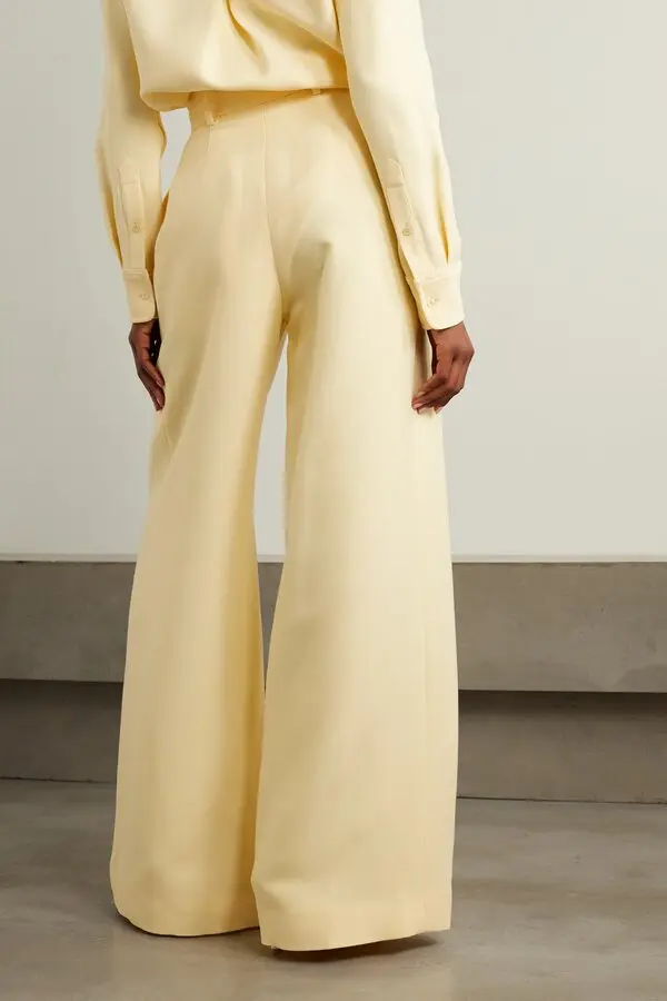 Brandon Maxwell The Holland Wool-blend Crepe Wide-leg Pants