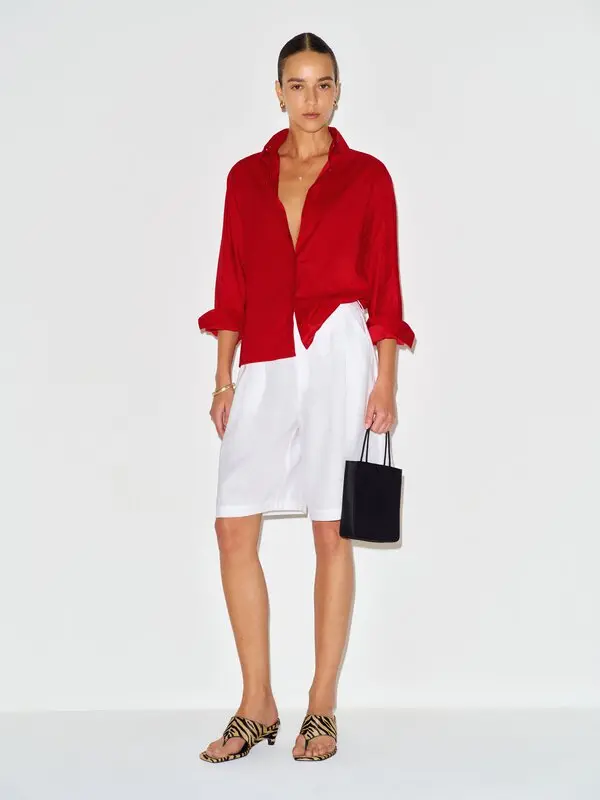 REFORMATION Oversized Shirt - Red