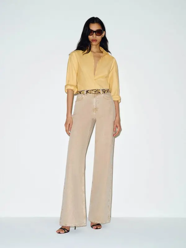 REFORMATION Andy Oversized Shirt - Yellow