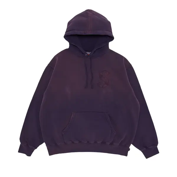 Supreme Overdyed Logo Hooded Sweatshirt - Purple