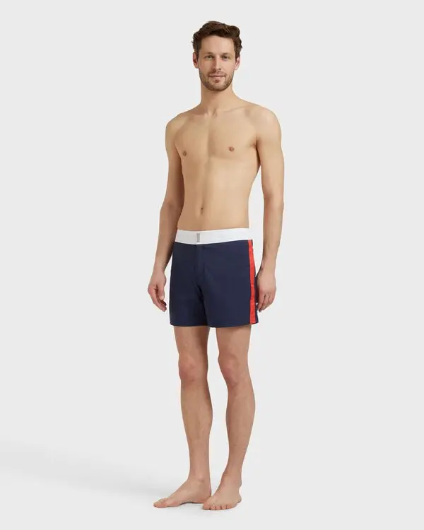 Vilebrequin Merle Stretch Swim Trunks With Flat Belt