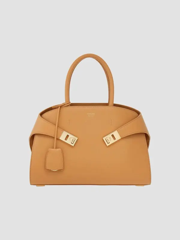 FERRAGAMO Hug Top-handle Bag - Light Camel