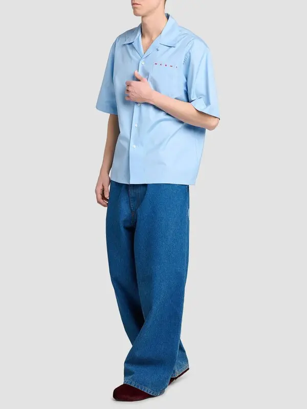 Marni Logo Poplin Camp Shirt