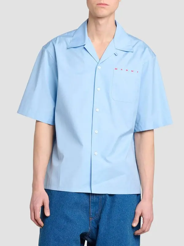 Marni Logo Poplin Camp Shirt