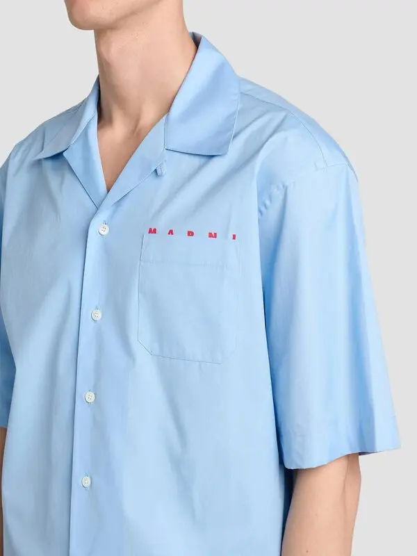 Marni Logo Poplin Camp Shirt