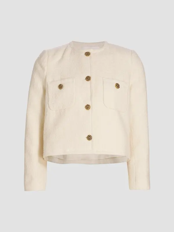 Ba&sh Meredith Tweed Cotton-blend Jacket - Ecru
