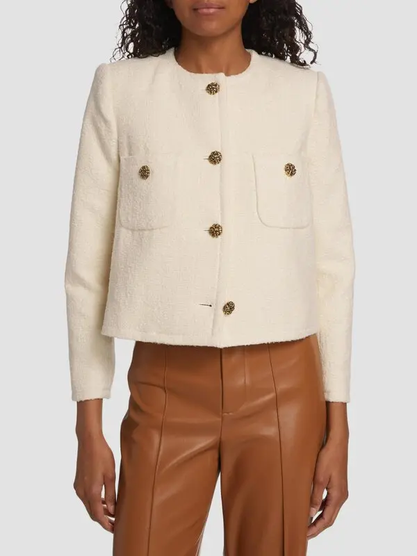 Ba&sh Meredith Tweed Cotton-blend Jacket - Ecru