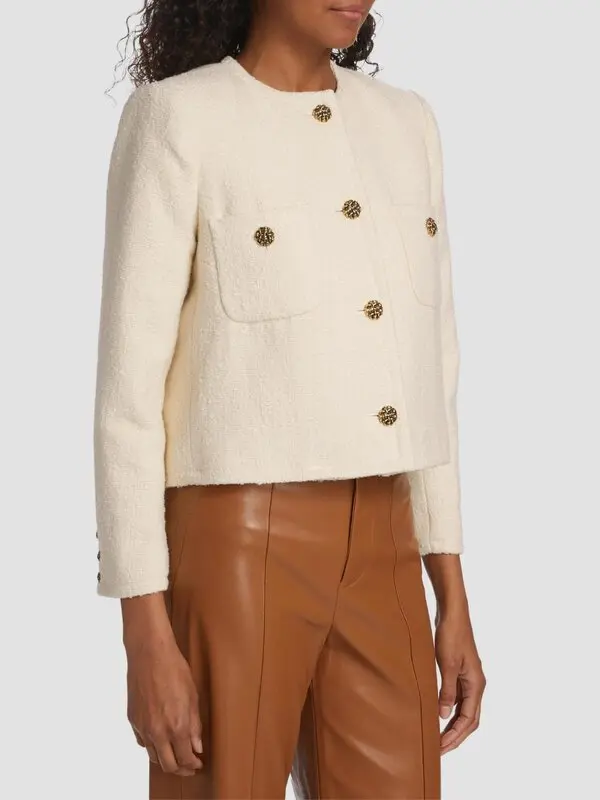Ba&sh Meredith Tweed Cotton-blend Jacket - Ecru
