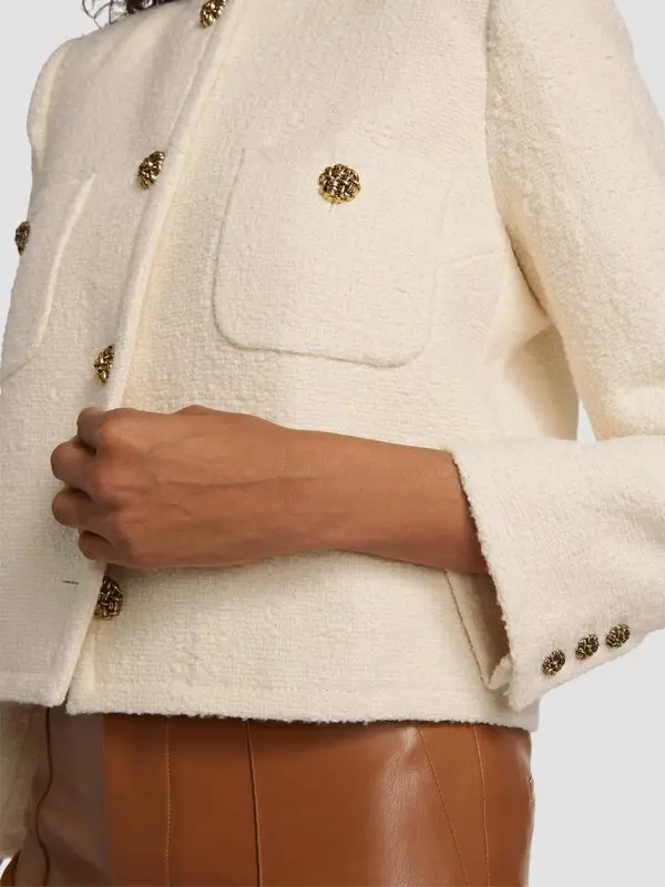 Ba&sh Meredith Tweed Cotton-blend Jacket - Ecru