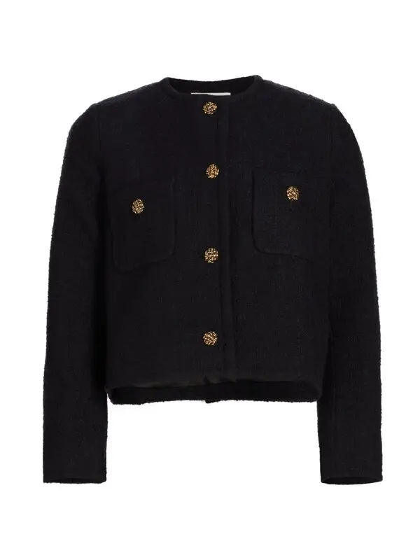 Ba&sh Meredith Tweed Cotton-blend Jacket - Noir