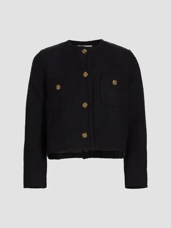 Ba&sh Meredith Tweed Cotton-blend Jacket - Noir