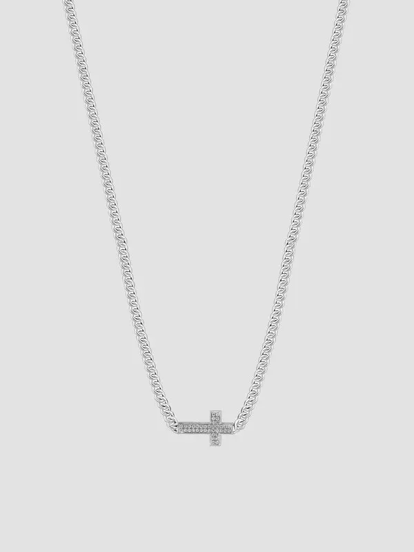 Saks Fifth Avenue Collection Collection Diamond & 925 Sterling Cross Necklace