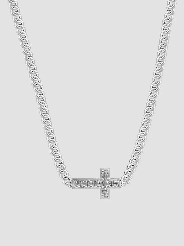 Saks Fifth Avenue Collection Collection Diamond & 925 Sterling Cross Necklace