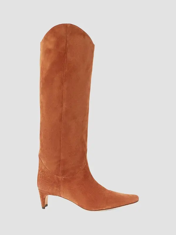 Staud Western Suede Wally Boots - Tan