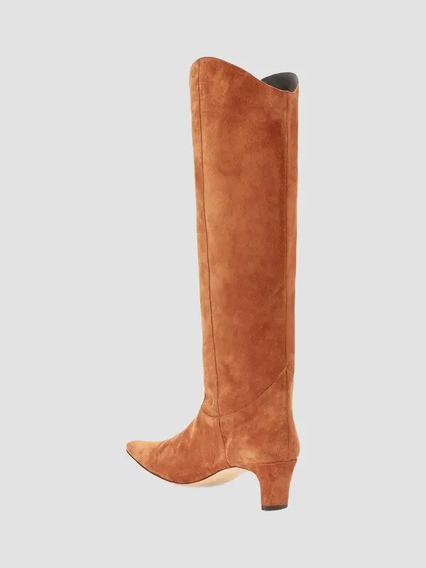 Staud Western Suede Wally Boots - Tan
