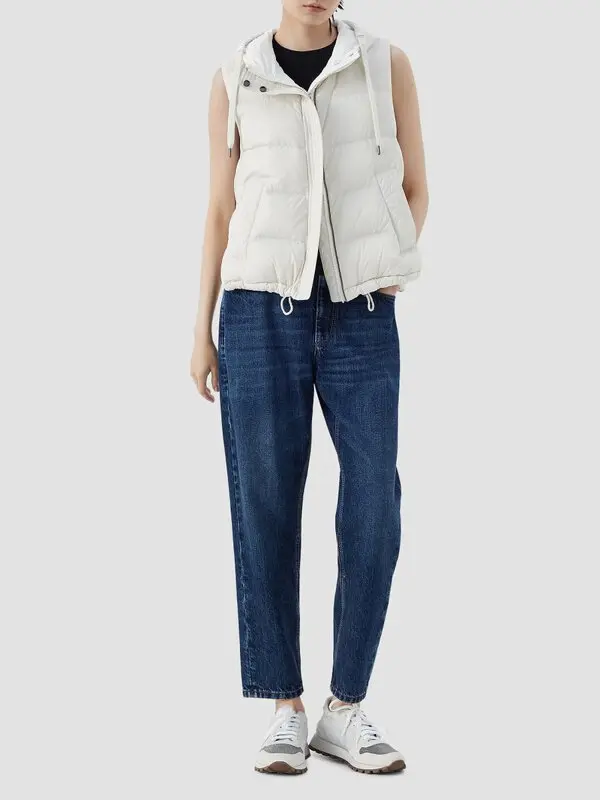 Brunello Cucinelli Cotton Ribbed Jersey Top With Monili - Black