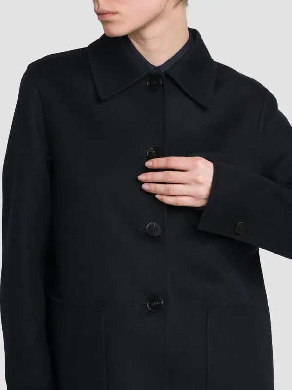 JIL SANDER Cashmere Shirt Jacket - Navy