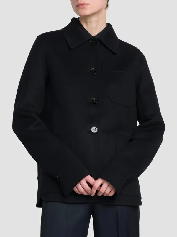 JIL SANDER Cashmere Shirt Jacket - Navy