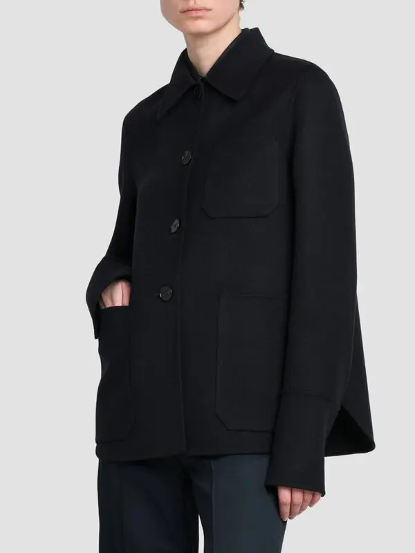 JIL SANDER Cashmere Shirt Jacket - Navy
