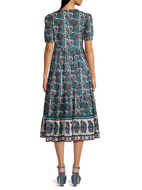 RO'S GARDEN Daphne Printed Midi Shirtdress
