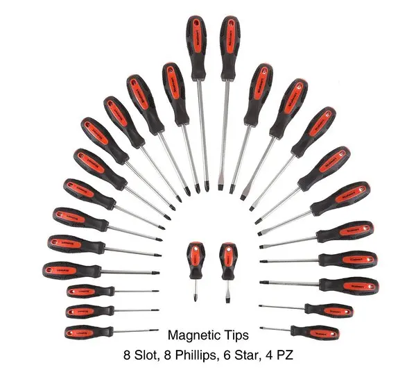 STALWART 26 Pc Screwdriver Set W/mount, Stand,agnetic Tips