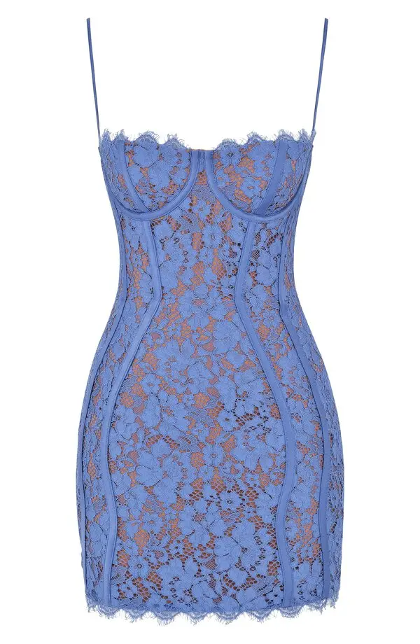 House Of Cb Lala Lace Underwire Cocktail Mini Dress - Lavender |  Editorialist