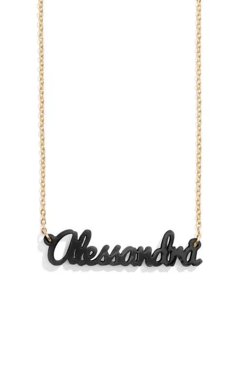 Baublebar Personalized Acrylic Pendant Necklace - Black