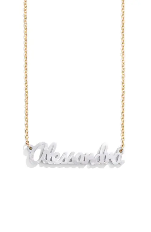 Baublebar Personalized Acrylic Pendant Necklace - Pearl