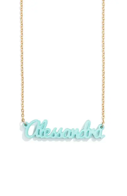 Baublebar Personalized Acrylic Pendant Necklace - Teal