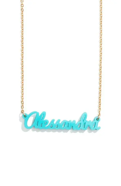 Baublebar Personalized Acrylic Pendant Necklace - Turquoise