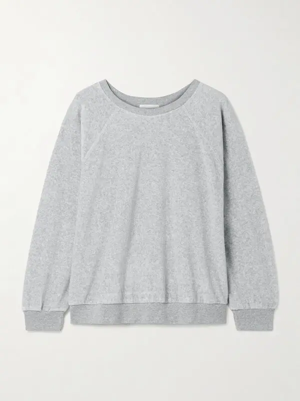 Suzie Kondi Samos Cotton-blend Velour Sweatshirt - Gray