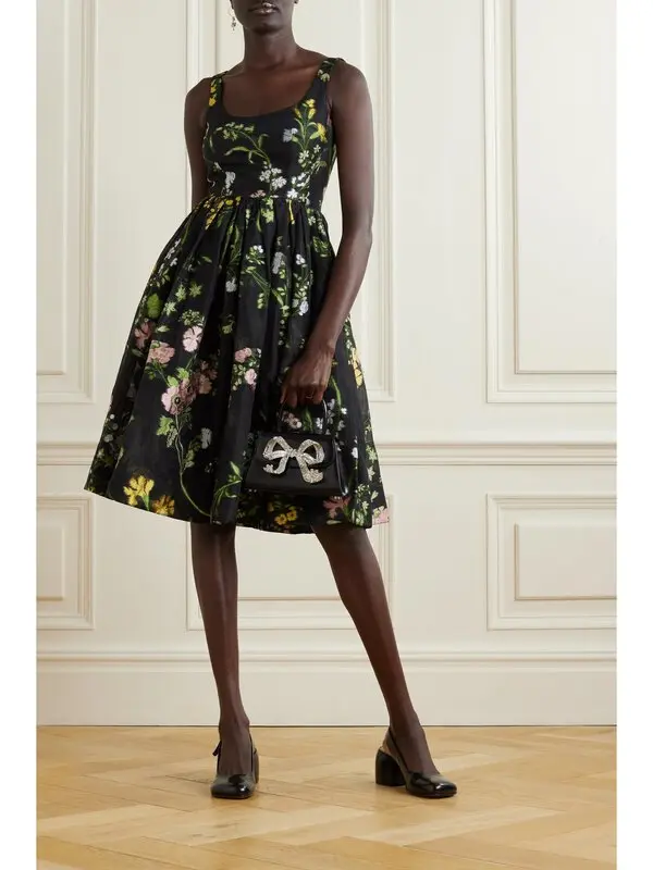 Buy Erdem Metallic Embroidered Organza Midi Dress - Black At 60% Off |  Editorialist