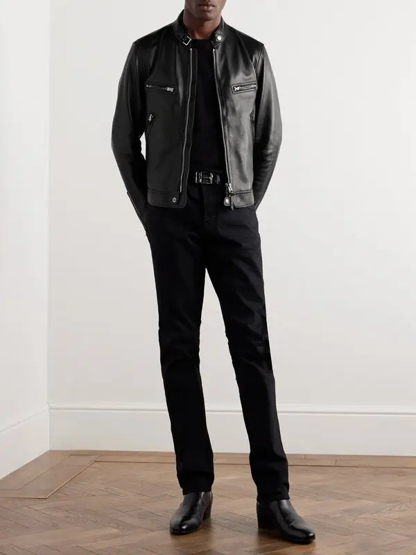 Tom Ford Full Grain Leather Biker Jacket TOM FORD Full-Grain