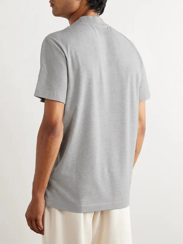 Moncler Logo-embroidered Cotton-blend Jersey T-shirt