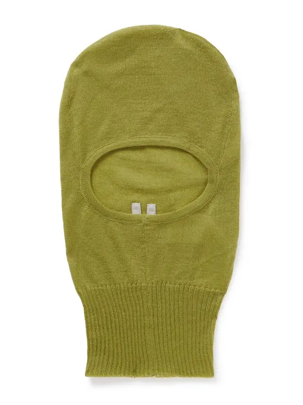 Rick Owens Skull Cashmere Balaclava - Green