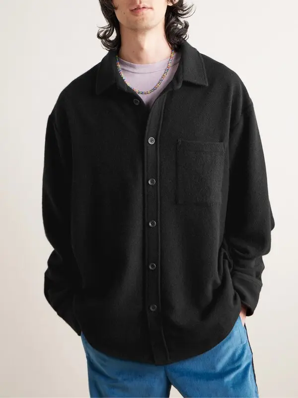 THE ELDER STATESMAN Cashmere Overshirt - Black